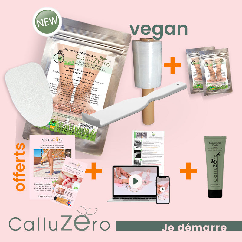 Kit je démarre calluZEro - Soin des pieds Vegan anti-callosités. calluspeeling,en institut